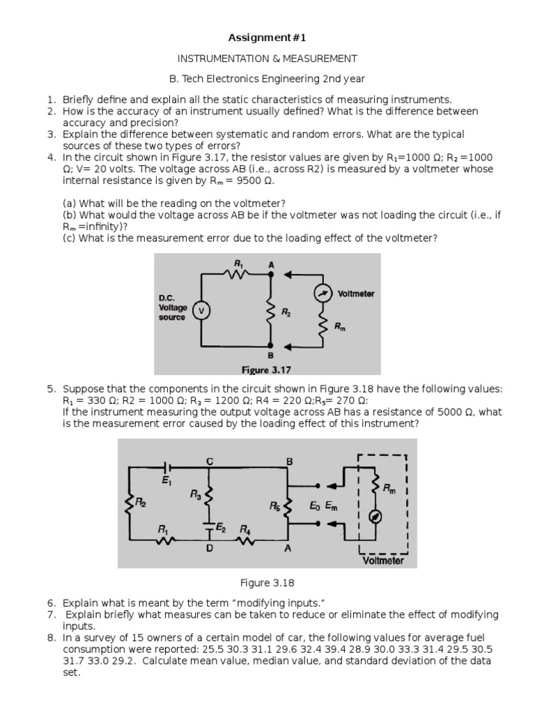 Assignment 1 Ee | PDF | Electronics | Physical Quantities