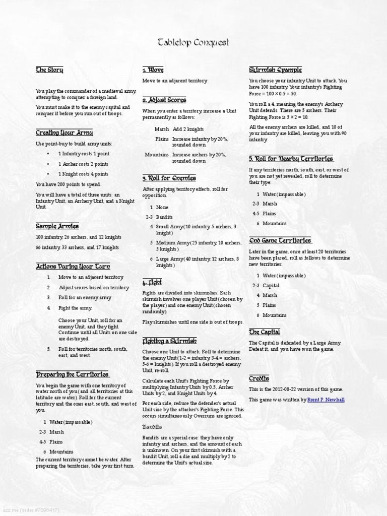 Tabletop Conquest | PDF | Infantry | Wars & Military