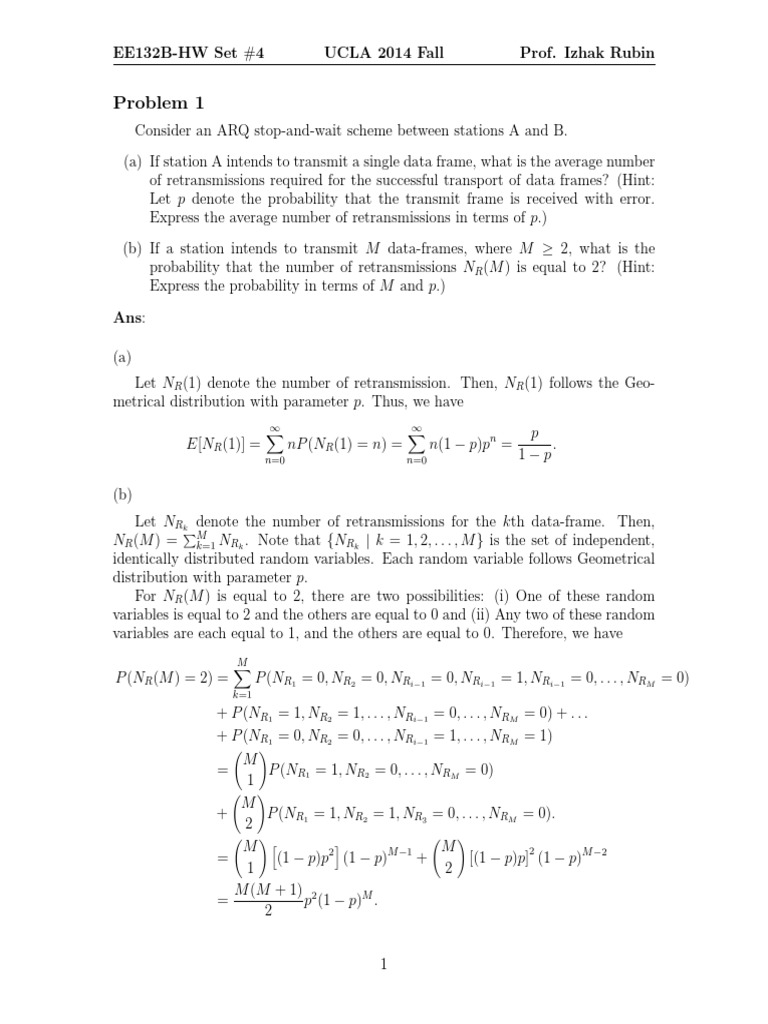 Ee132b Hw4 Sol | Download Free PDF | Network Congestion | Computer Network