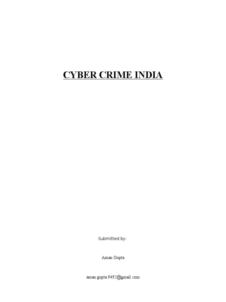 Research Paper (Cyber Crime India) | PDF | Cybercrime | Computer Security