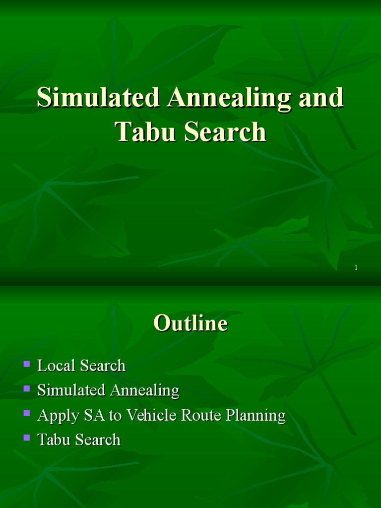 Simulated Annealing and Tabu Search | PDF | Systems Analysis | Analysis