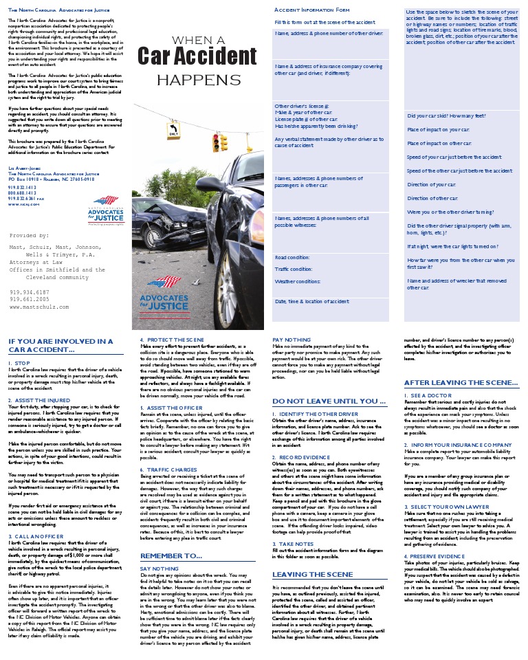 Car Accident Brochure English | Traffic Collision | Driving