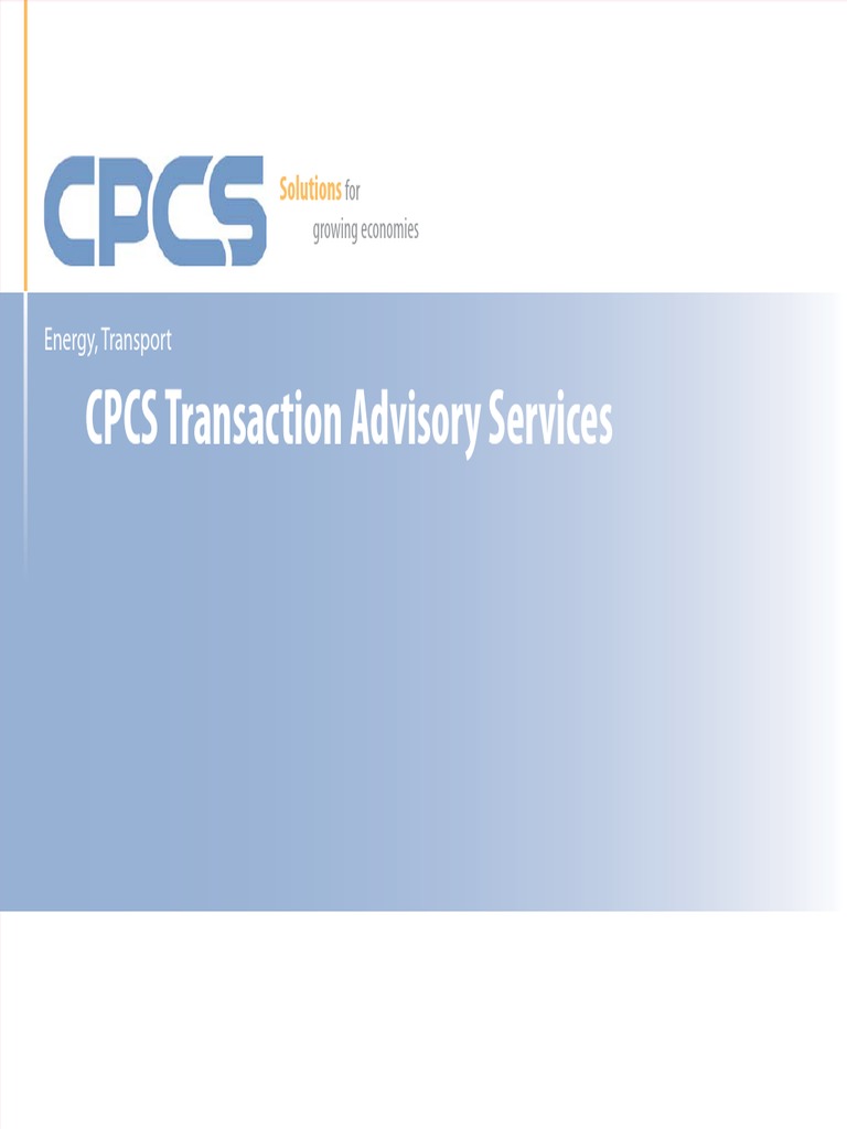 CPCS Transaction Advisory List PDF | PDF | Public–Private Partnership ...