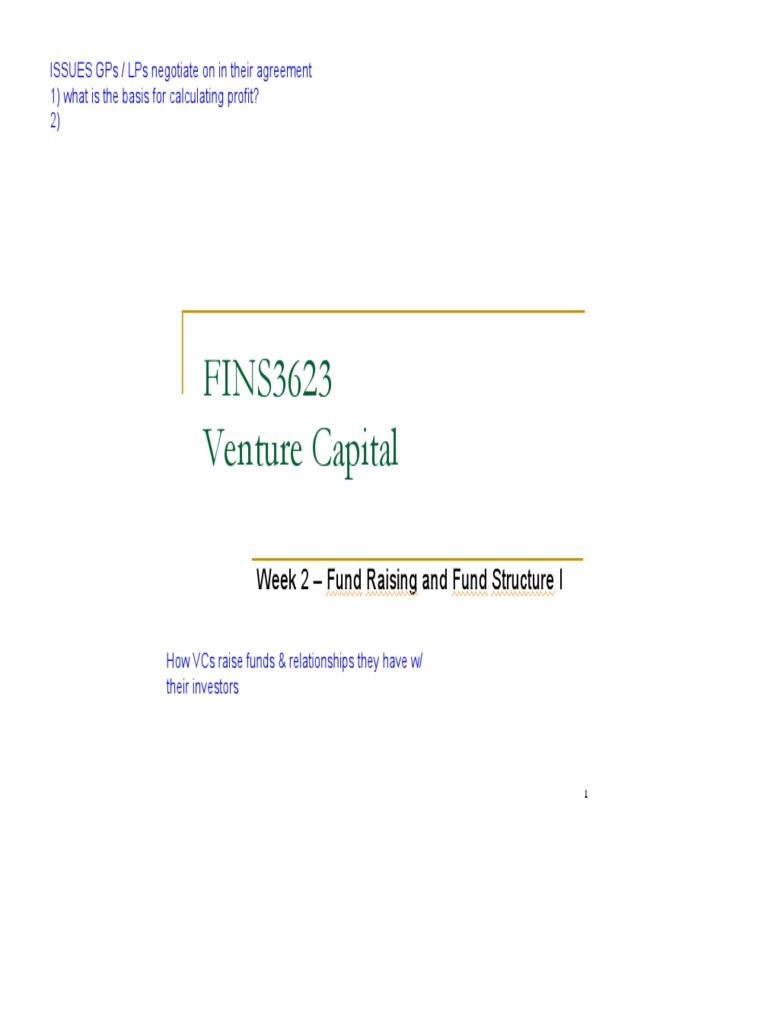 Venture Capital Fund Raising And Fund Structure Download Free Pdf