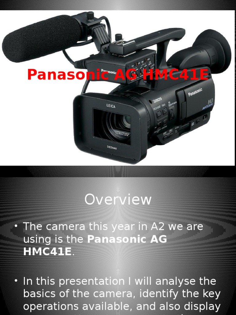 Panasonic AG HMC41E Presentation | PDF