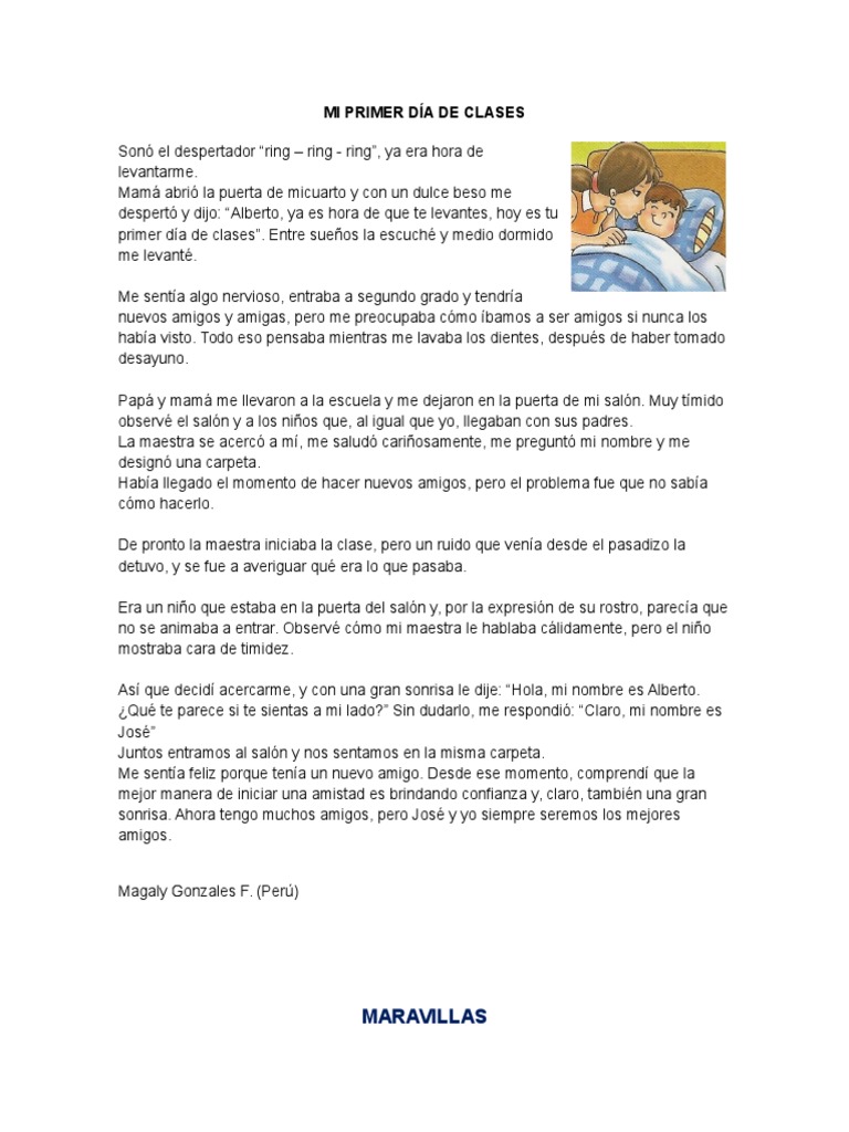 Mi Primer Día de Clases: Un Cuento | PDF | Continuar | Unicornio