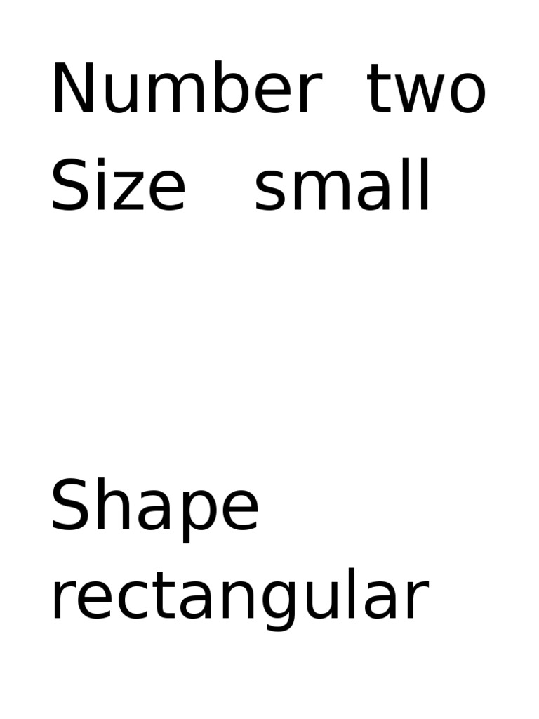 Number Two Size Small PDF