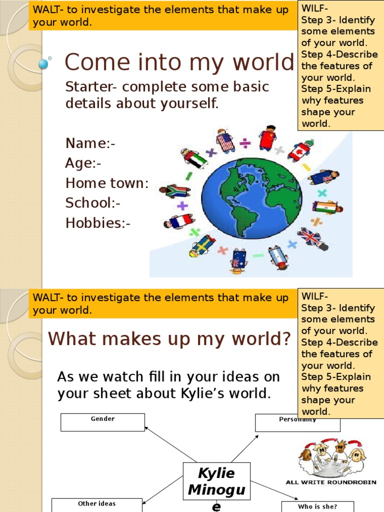 Come Into My World: Starter-Complete Some Basic Details About Yourself ...