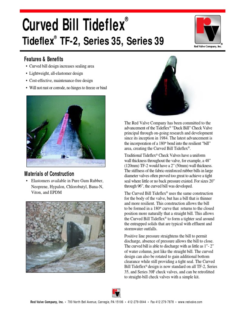 Curved Bill Tideflex: Tideflex TF-2, Series 35, Series 39 | PDF