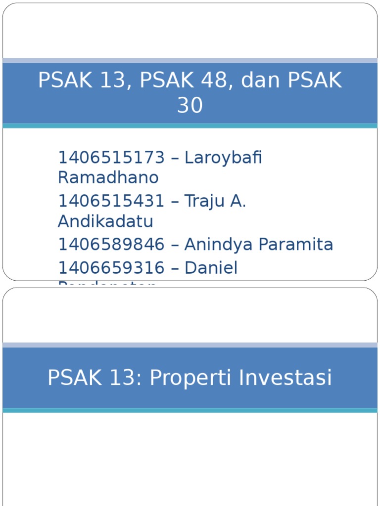 PPT Psak 13, 48, 30 (Final) | PDF | Bisnis