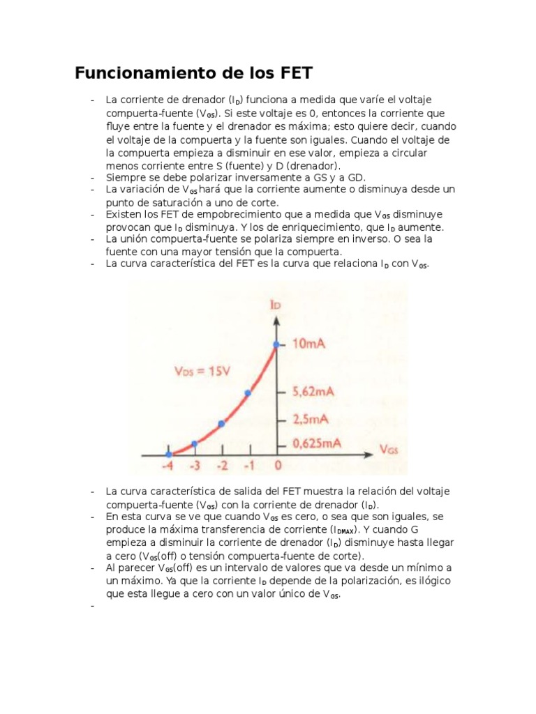 Funcionamiento de JFET y MOSFET | PDF | Transistor | Transistor de ...