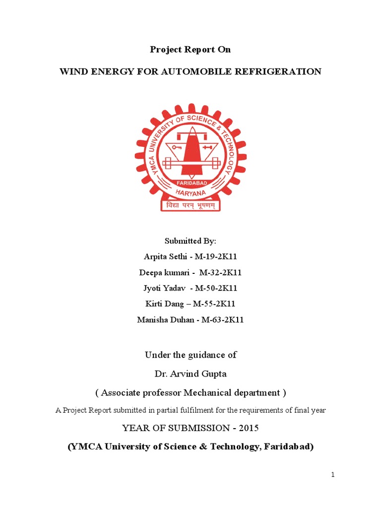 Project Report On Wind Energy | PDF | Wind Power | Wind Turbine