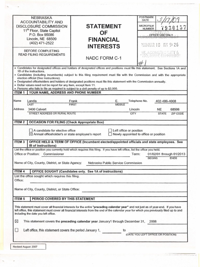 Statement OF Financial Interests: ?C J H K | PDF | Property | Partnership