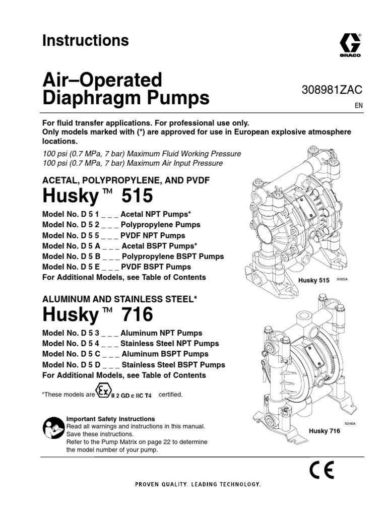 Husky 515 | PDF | Valve | Pump