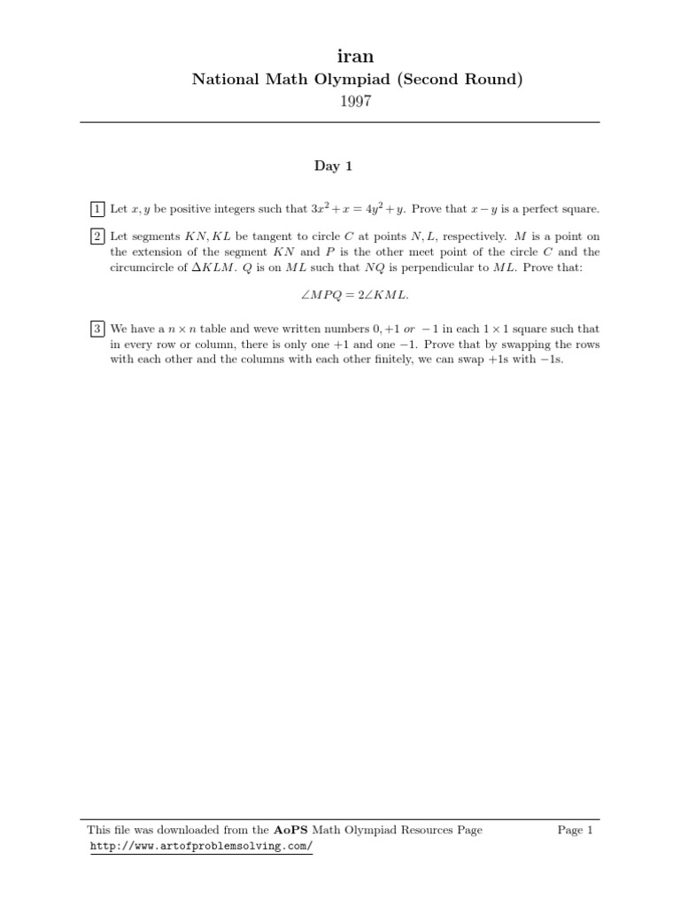 Iran Math Olympiad Second Round 1997 - 2010 | PDF | Teaching Methods ...