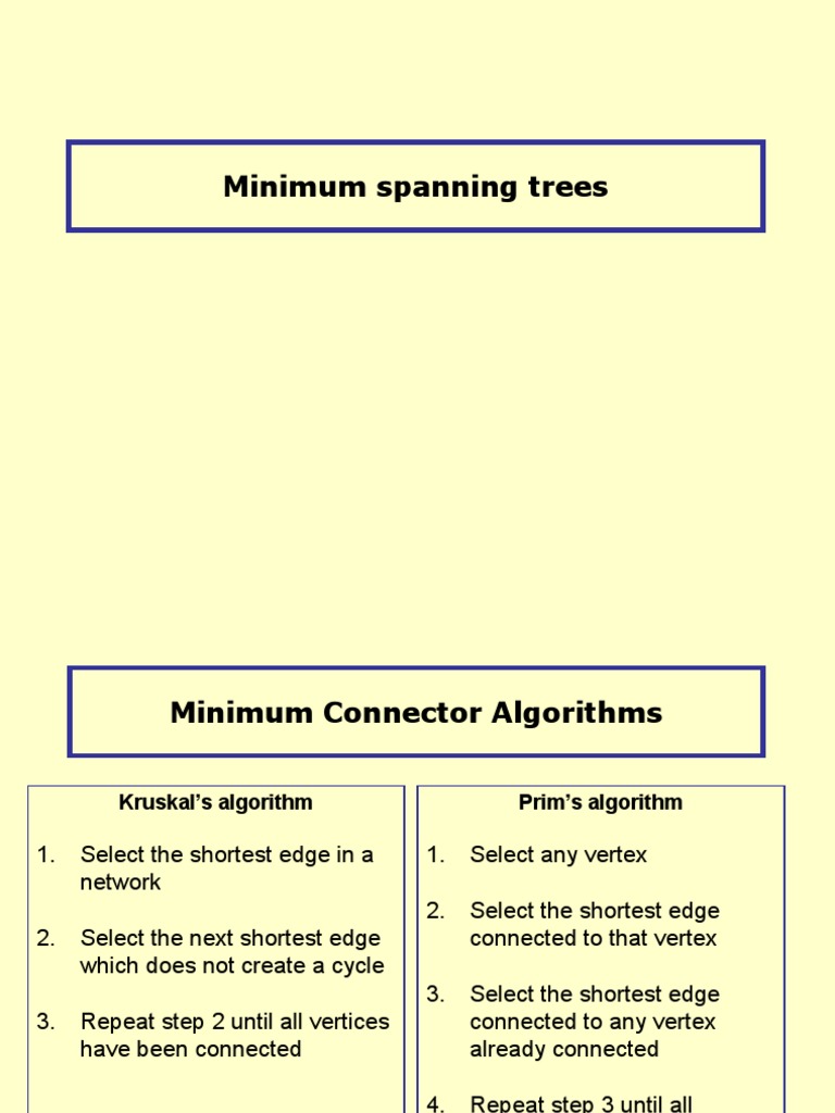 D1, L5 1 Kruskal's and Prim's Algorithms | PDF | Mathematical Concepts ... D1, L5 1 Kruskal's and Prim's Algorithms | PDF | Mathematical Concepts ...
