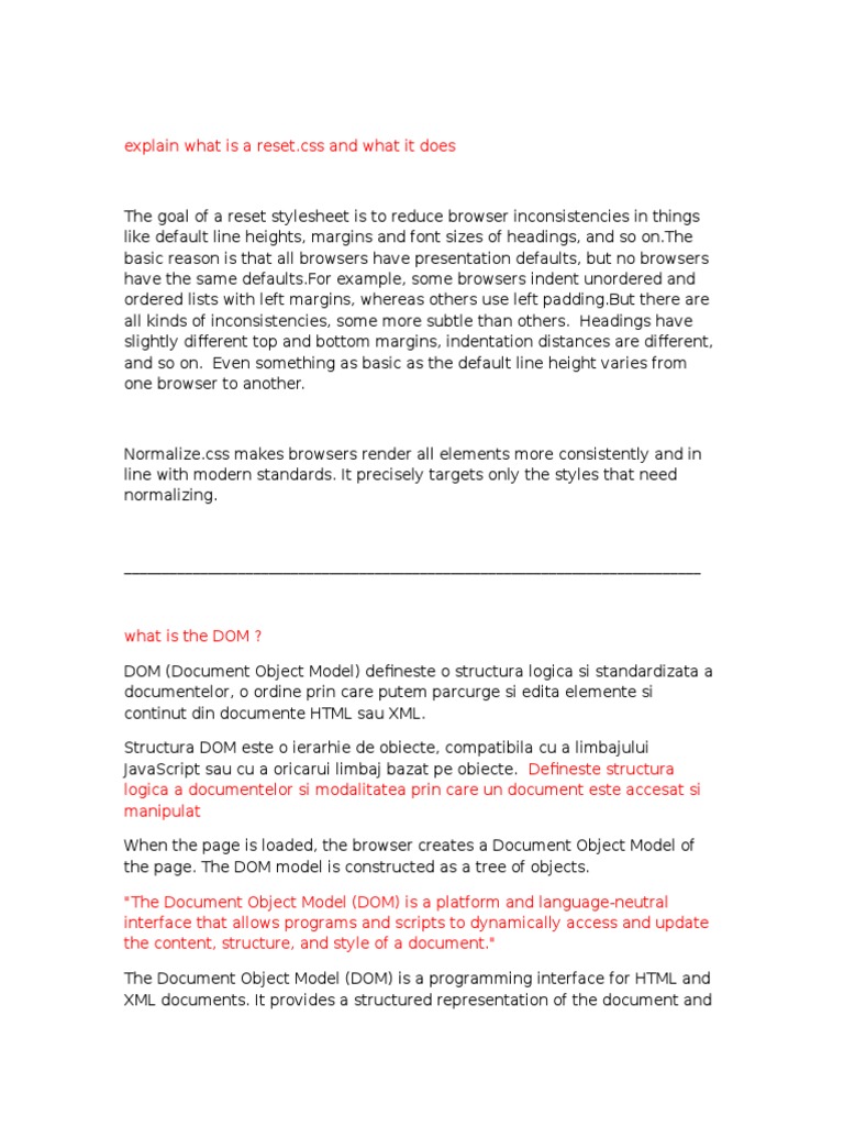 Intrebari Interviu | Download Free PDF | Document Object Model ...