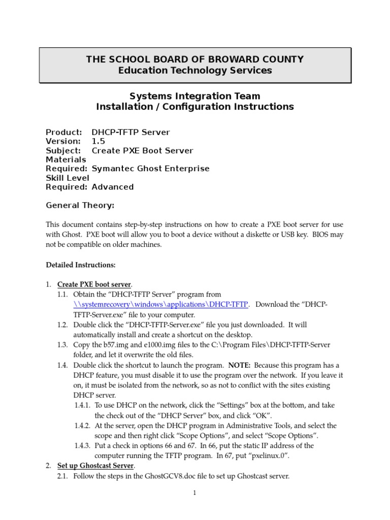 DHCP TFTP Server | PDF | Booting | Microsoft Windows