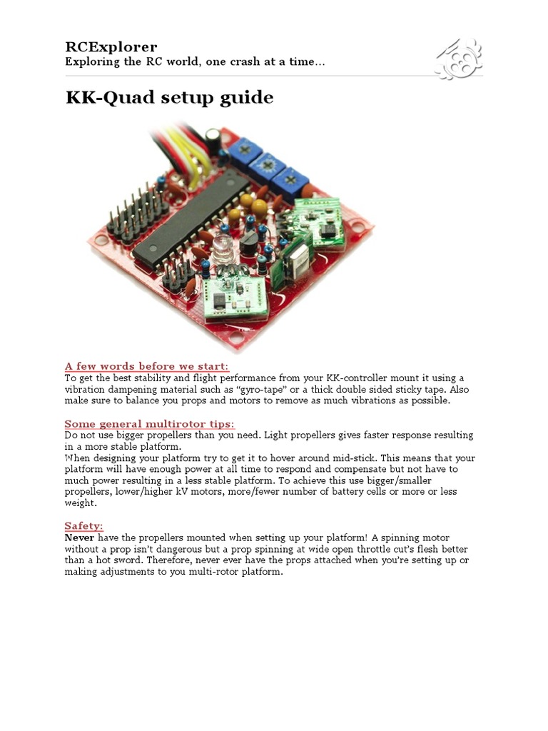 KK-Quad Setup Guide | PDF | Aileron | Rudder