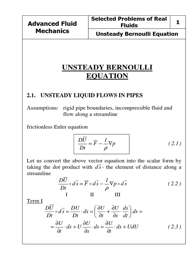 Unsteady State | Fluid Dynamics | Pressure