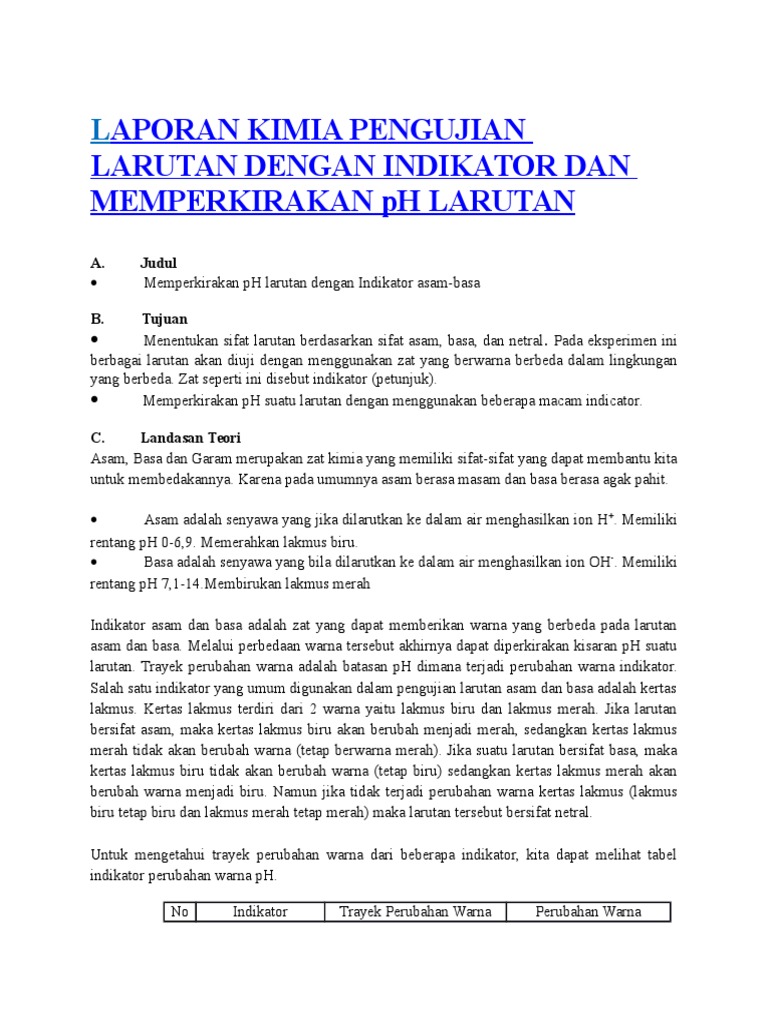 Daya Hantar Listrik Larutan | PDF | Sains & Matematika