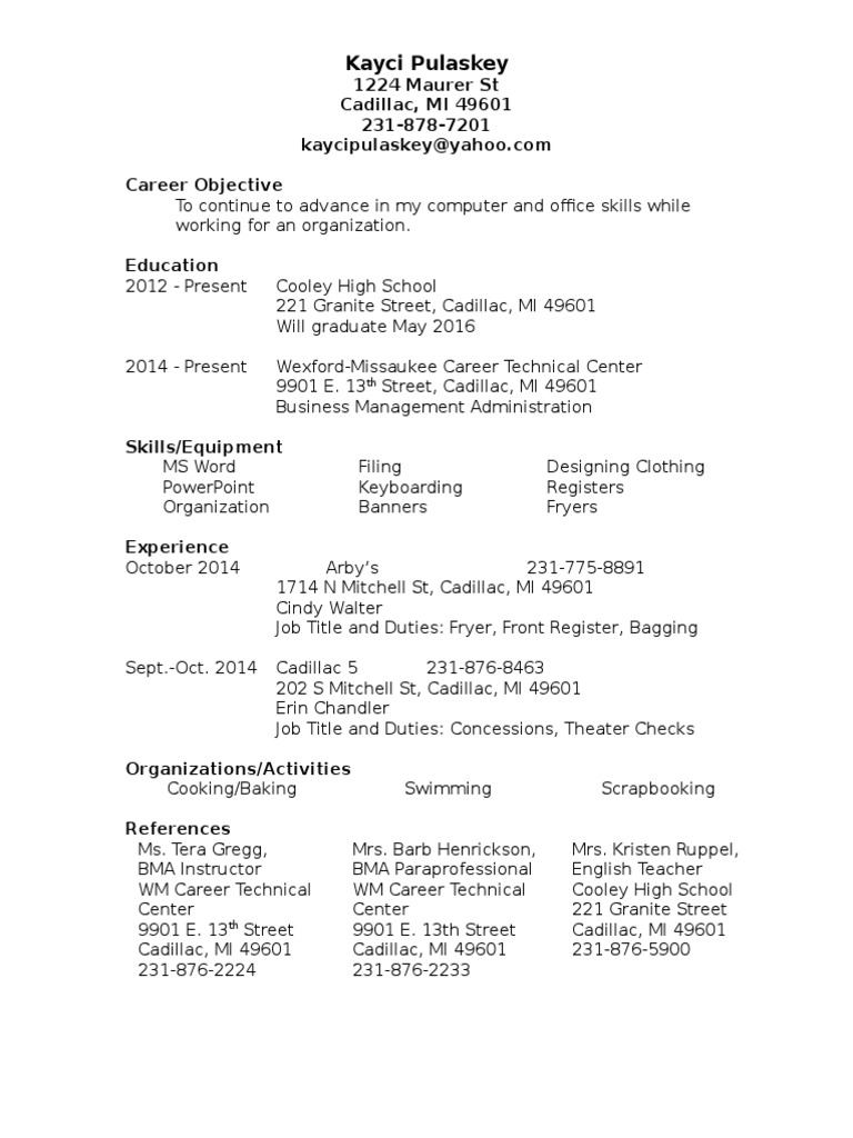 BMA Sample Resume | PDF