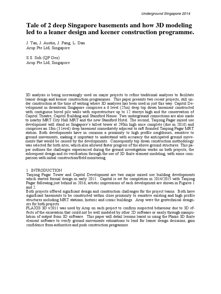 Tale of 2 Deep Singapore Basements and How 3D Modeling Led To A Leaner Design and Keener ...