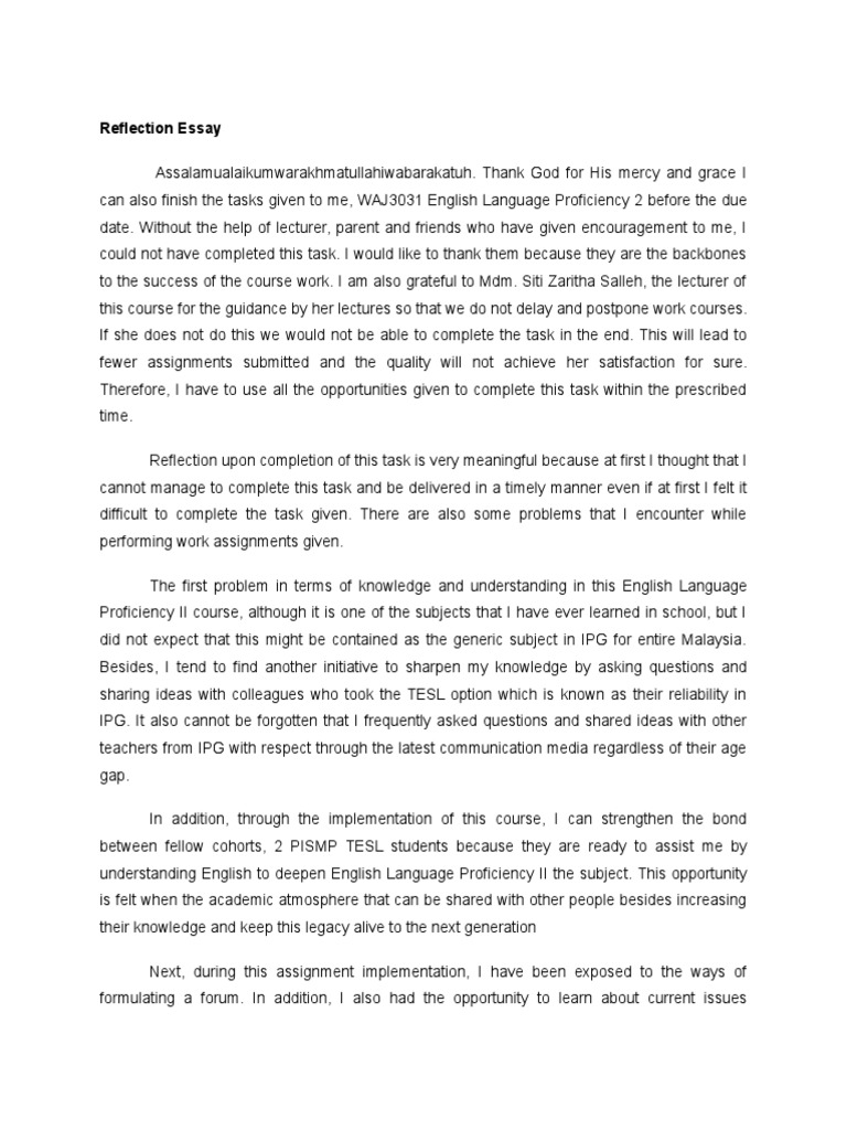 Reflection Sample | PDF | English Language | Semiotics