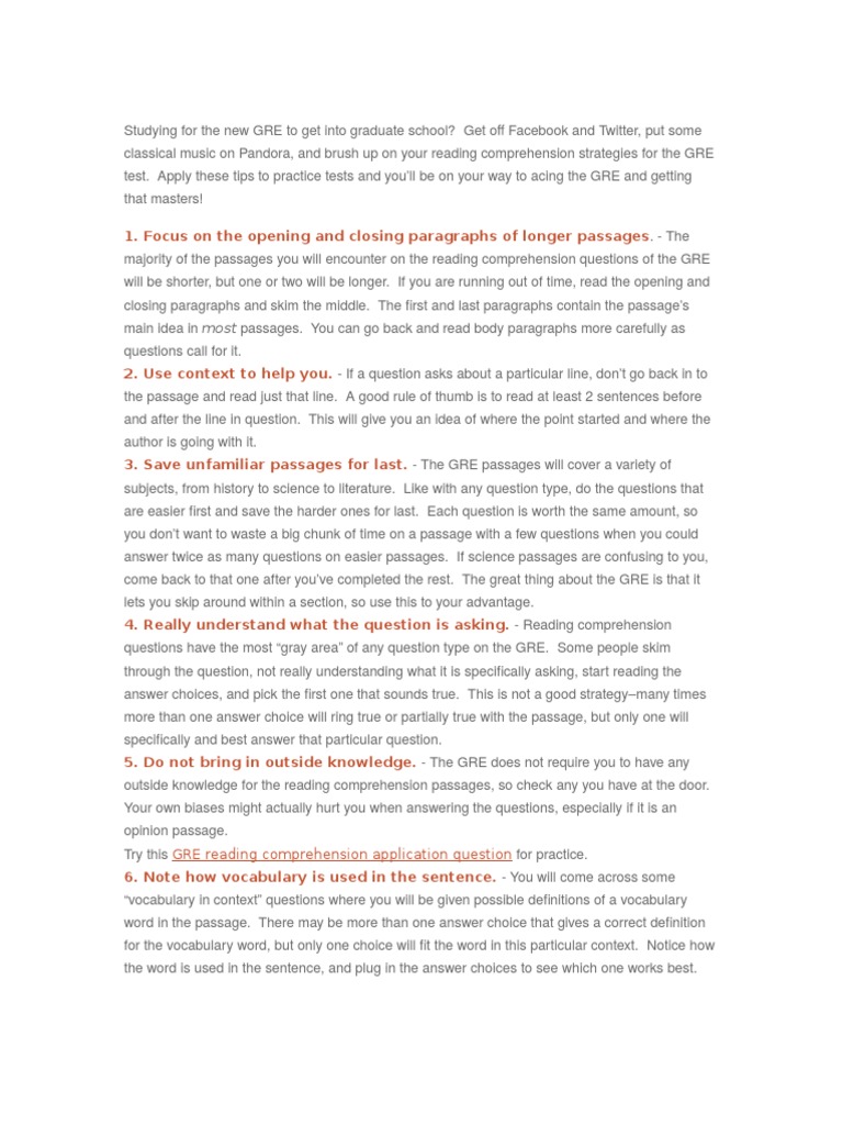 Studying For The NEW GRE To Get Into Graduate School | PDF | Graduate ...