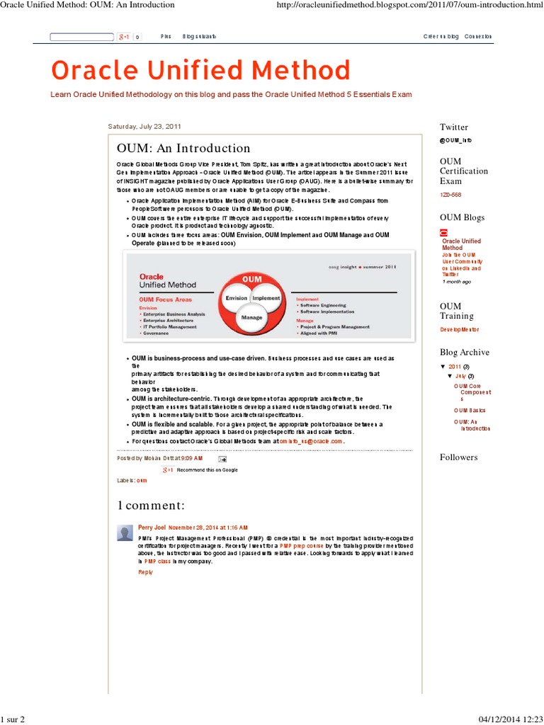 Oracle Unified Method - OUM - An Introduction | Download Free PDF | Use Case | Information ...