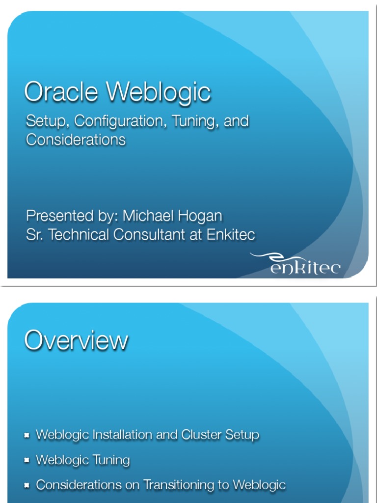 Weblogic Overview Presentation | PDF | Enterprise Java Beans | Installation (Computer Programs)