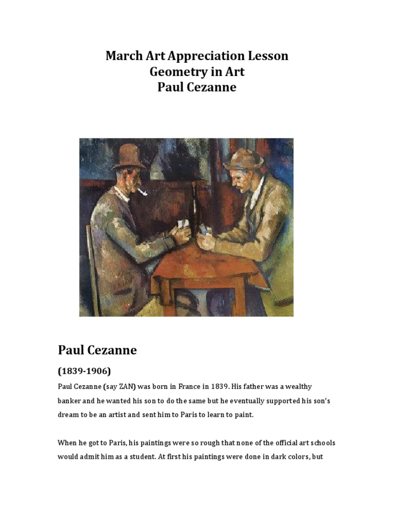 Geometry in Art, Lesson | PDF | Paul Cézanne | Cubism