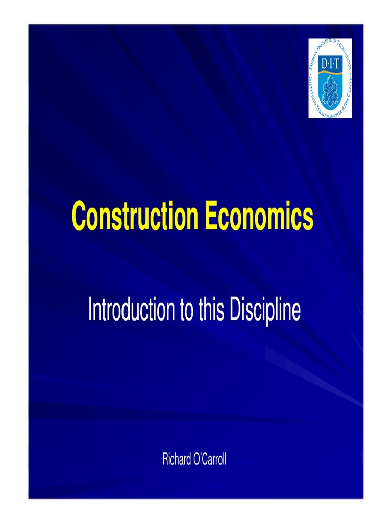 Construction Economics Intro | PDF | General Contractor | Economics