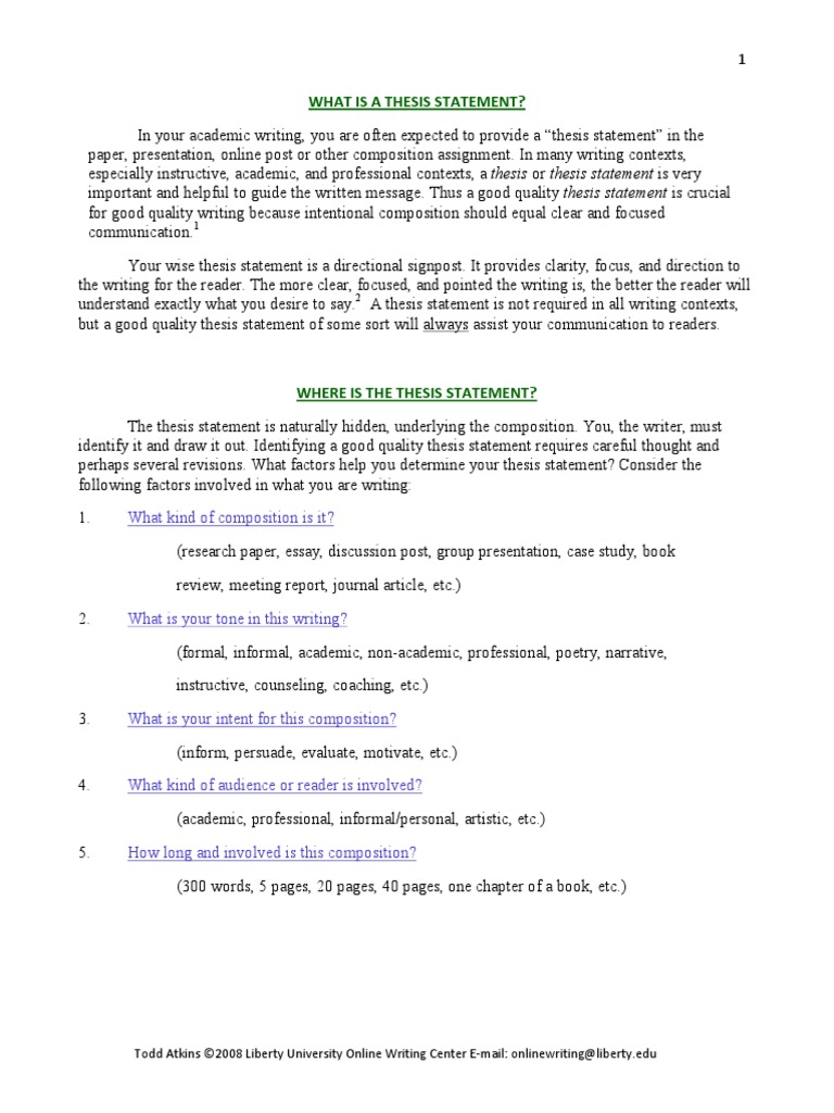 What Is A Thesis Statement | PDF | Thesis | Bible