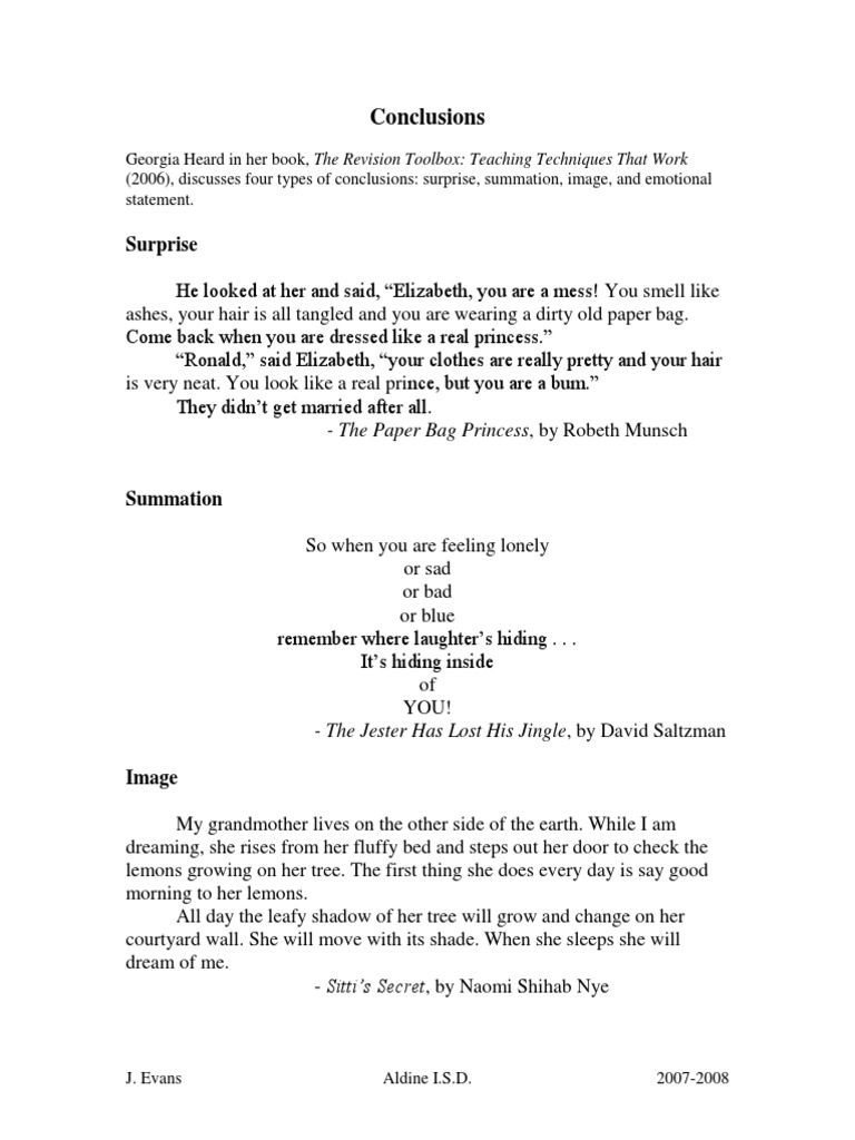 Narrative Conclusions | PDF