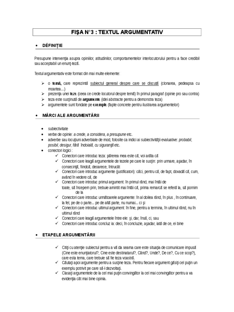 Text Argumentativ | PDF