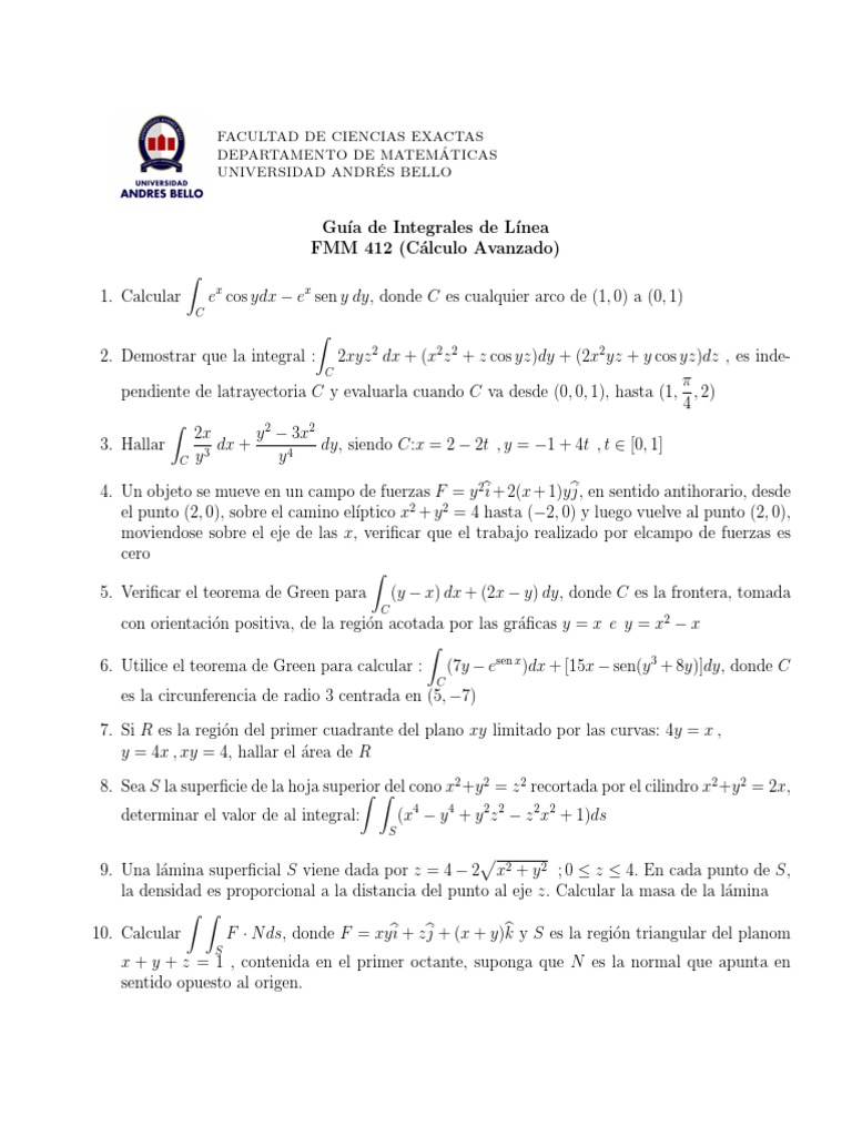 Integrales de Linea | PDF | Integral | Divergencia