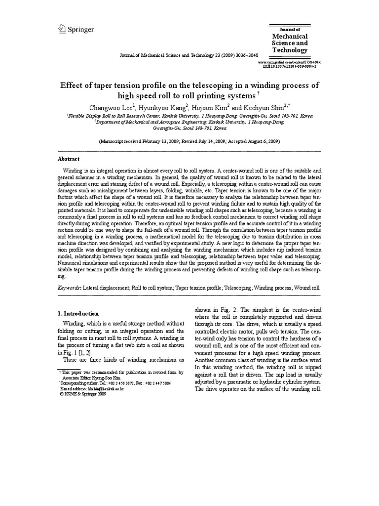 Effect of Taper Tension Profile On The Telescoping in A Winding Process ...
