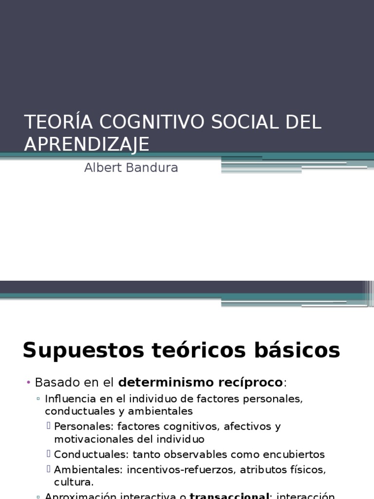 Teoría cognitivo social del aprendizaje de Bandura: principios clave y ...