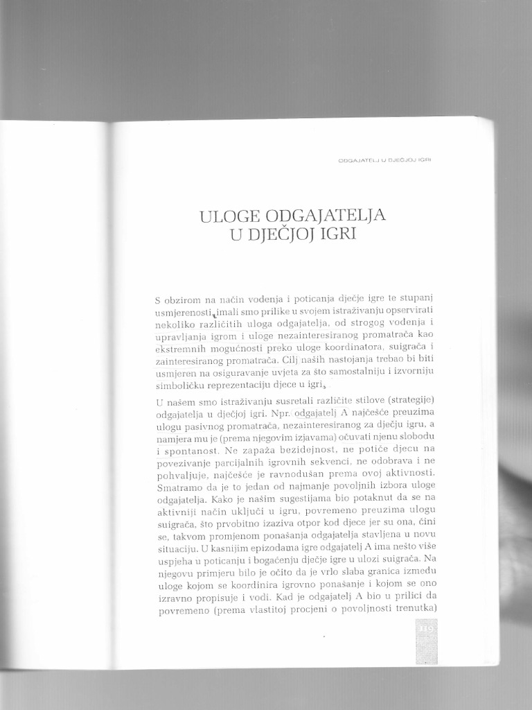Odgajatelj U Dječjoj Igri M. Šagud | PDF