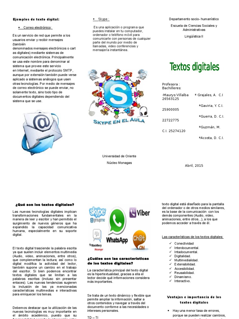 Triptíco (Textos digitales) | Tecnología de información y ...