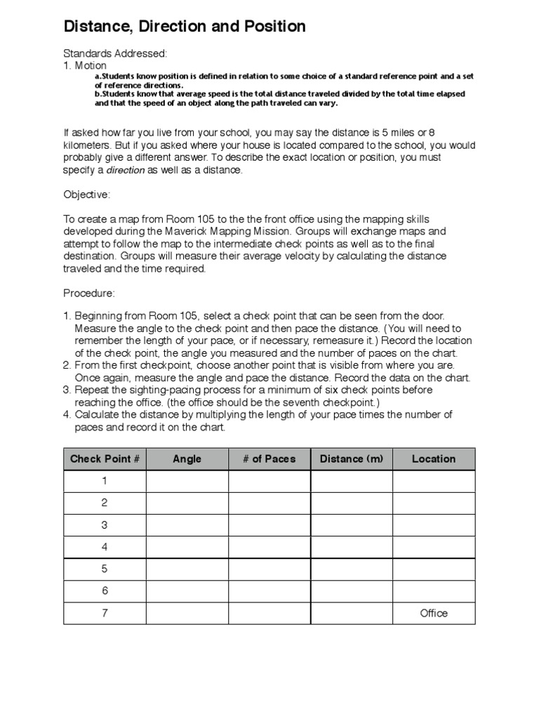 Mapping Distance and Direction Skills | PDF | Distance | Speed