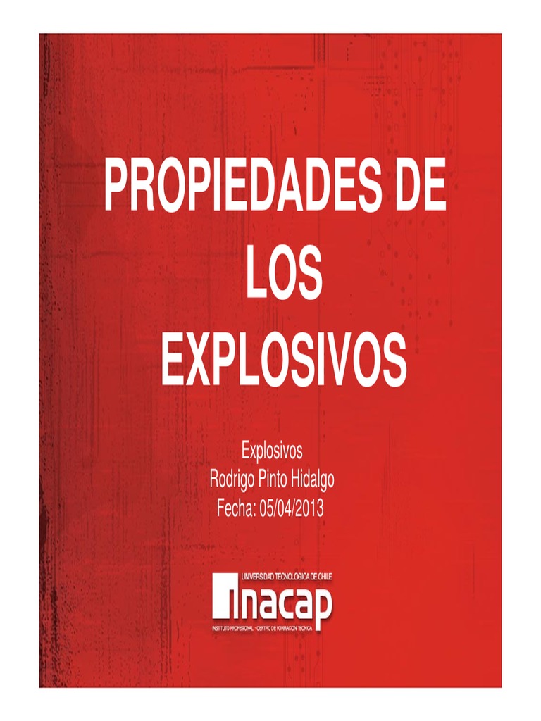 Propiedades de Los Explosivos | Material explosivo | Propiedades del agua