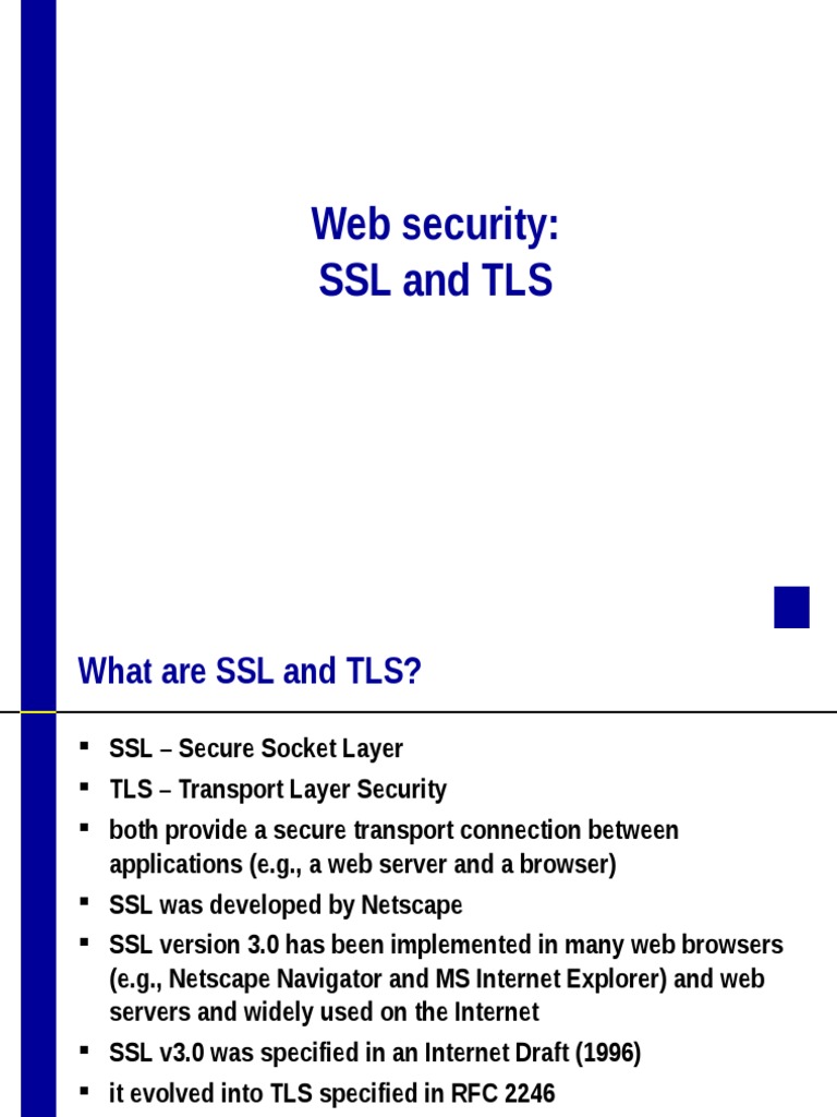 SSL and TLS Explained: Web Security Protocols | PDF | Transport Layer ...
