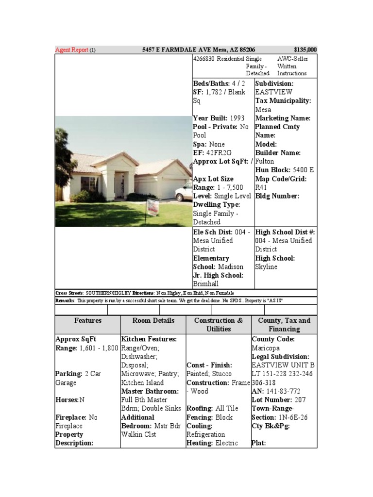 Agent Report | Download Free PDF | Real Estate | Real Estate Law