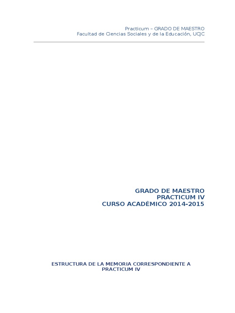 Estructura Practicum IV | PDF | Prueba (evaluación) | Educación primaria