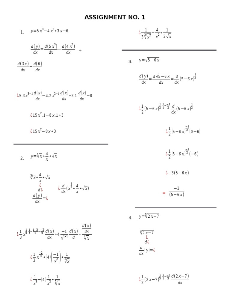 Assignment No. 1: y 5 X X X X | PDF Assignment No. 1: y 5 X X X X | PDF