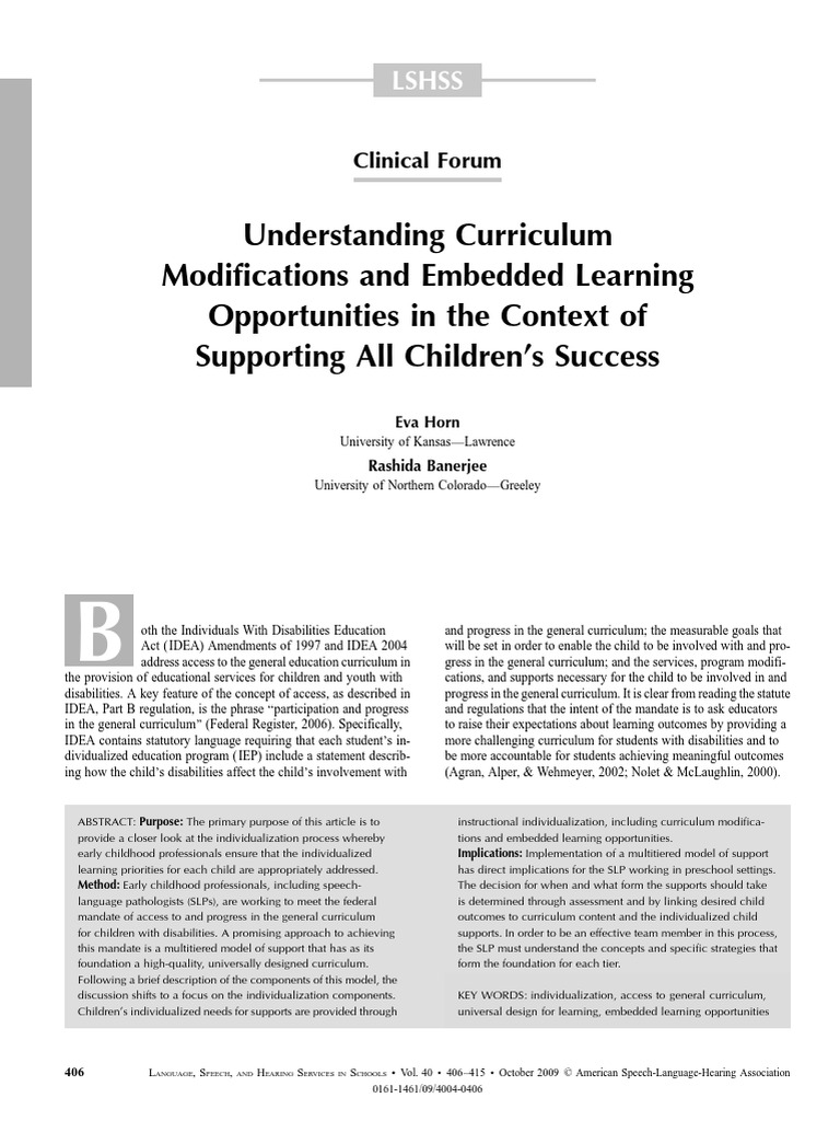 Understanding Curriculum Modifications PDF | PDF | Individualized ...