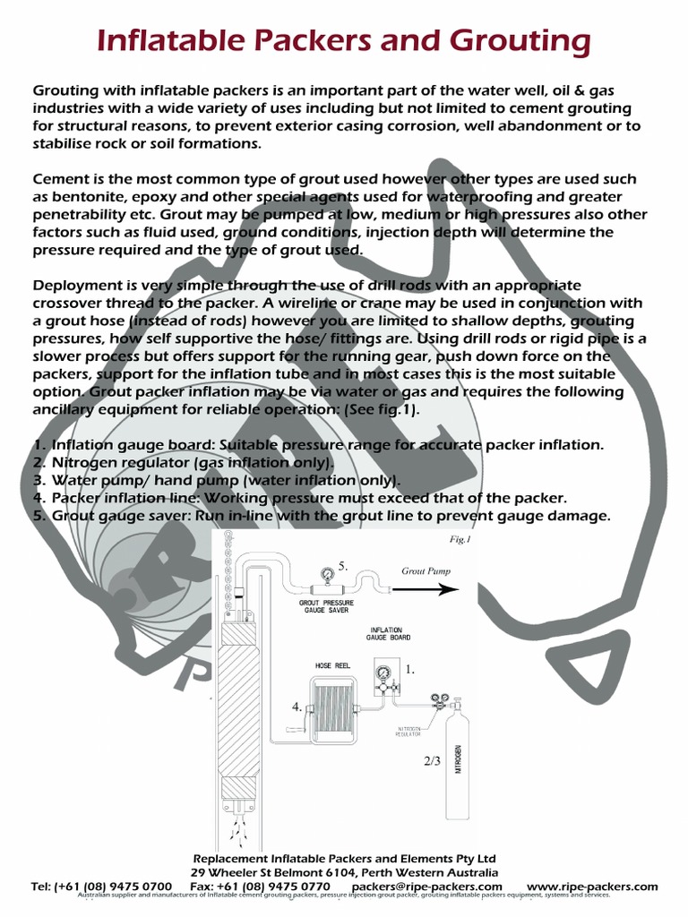 Inflatable Packers and Grouting Procedures Injection Grouting | PDF ...