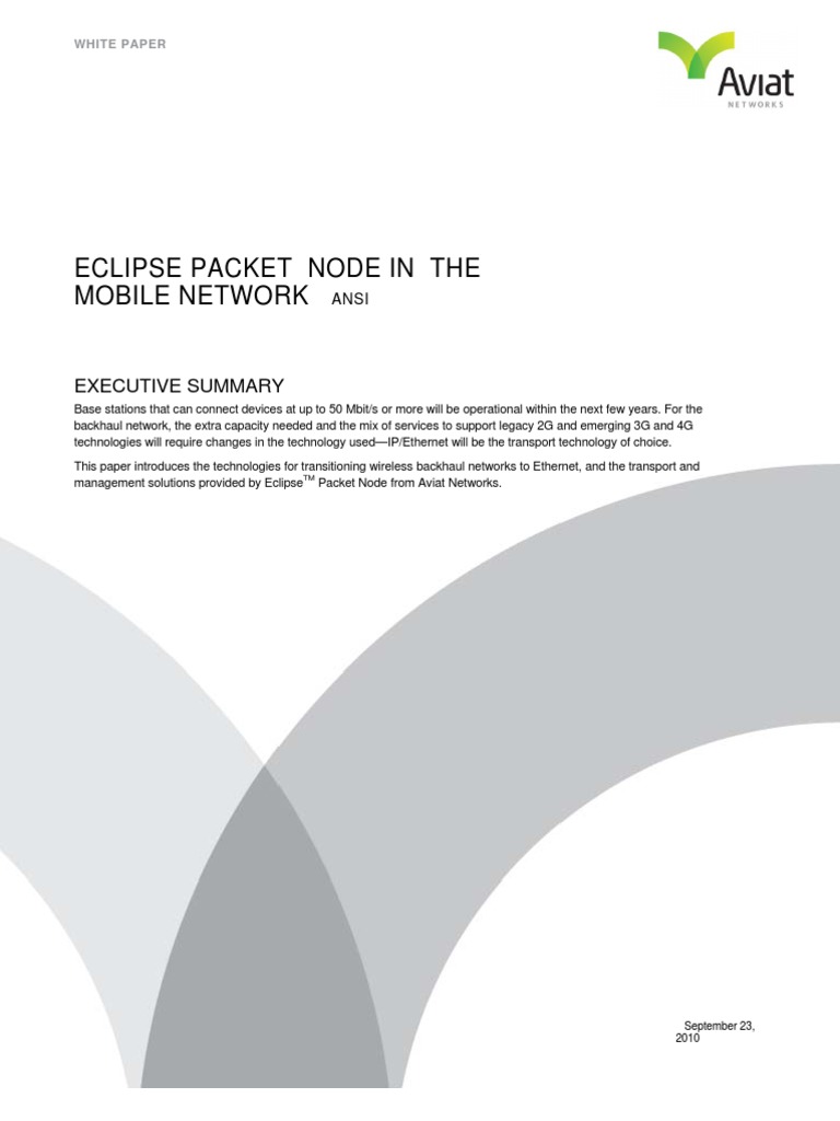 Eclipse Packet Node in The Mobile Network ANSI White Paper | PDF | Ethernet | Computer Network